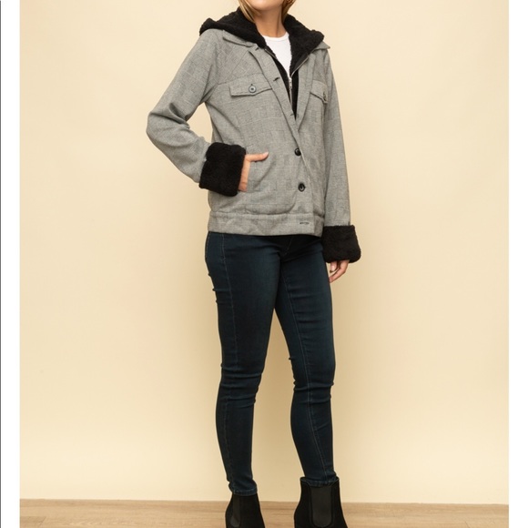 Mystree | Jackets & Coats | Mystree Plaid Shacket Zip Up Fleece Lined ...